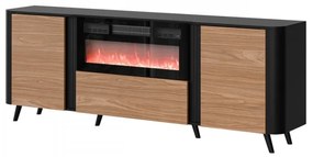 Skříňka s krbem Newort 200 EF, Barva: černý mat