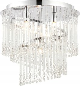 Stropní lampa glamour Camille 68698 skleněná, chrom, průhledný