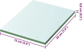Policové desky 2 ks sklo čiré 20 x 15 cm 3051543