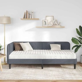Rohový rám postele Tmavě šedá 90 x 200 cm samet 3394155