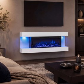Costway Třístranný elektrický krb 102 cm s LED, bílý