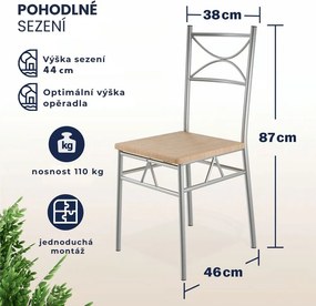 Jídelní souprava PAUL, 5-dílná, přírodní hnědá Casaria