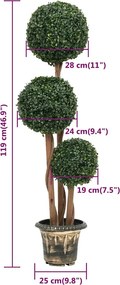 Umělý zimostráz ve tvaru koule s květináčem zelený 119 cm 336514