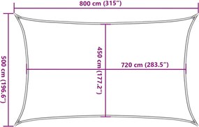vidaXL Marketos Plachta proti slunci 160 g/m² bílá 5 x 8 m HDPE