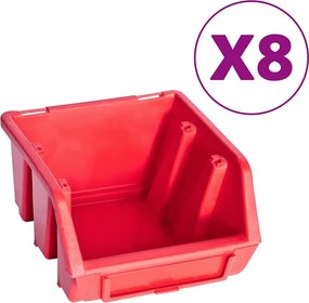 39dílný set skladovacích zásobníků nástěnné panely červenočerný 150809