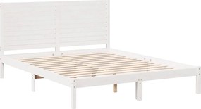 Prodloužený rám postele bez matrace bílý 140 x 210 cm masiv 3309300