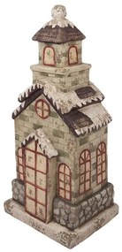 Béžová antik dekorace domek kostel - 36*30*80 cm