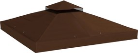 Outsunny dvouvrstvá náhradní střecha pro altán 3 × 3 m – Oxford 370 g/m², UPF30+, odtokové větrací otvory, kávová | Aosom