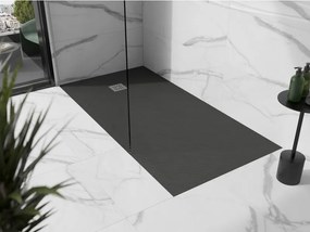 Mexen Stone+, obdélníková vanička z minerálního kompozitu 160 x 100 cm, antracitová, 44711016