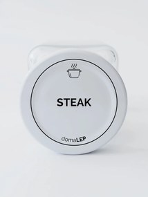 Samolepka na kořenky STEAK průhledná 5 cm tučné písmo