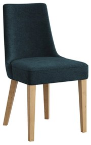 Čalouněná židle tmavě modrá s dřevěnými nohami R14 Carini