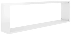 Nástěnné krychlové police 4 ks bílé 100x15x30 cm dřevotříska - Default Title