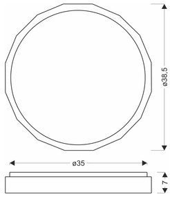 LED stropní svítidlo v přírodní barvě ø 38,5 cm Cadix – Candellux Lighting