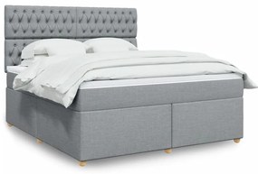 Box spring postel s matrací světle šedá 180 x 200 cm textil 3291366