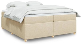 Box spring postel s matrací krémová 200x200 cm textil 3285406