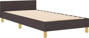Rám postele s čelo Tmavě hnědá 80 x 200 cm textil 3344686