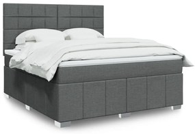 Box spring postel s matrací tmavě šedá 180x200 cm textil 3294048