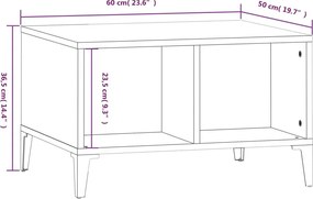 vidaXL Konferenční stolek 60x50x36,5 cm kompozitní dřevo [821038] Barva: bílá s vysokým leskem