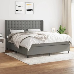 Box spring postel s matrací tmavě šedá 160x200 cm textil 3131762