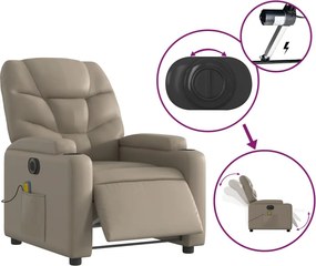 Elektrické masážní polohovací křeslo cappuccino umělá kůže 3204657