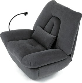 Elektrické polohovací TV křeslo RELAXME - šedá látka