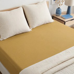4Home Jersey prostěradlo IDEAL hořčicová, 200–220 x 200 cm, 200 x 200 cm