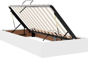 Postel s úložným prostorem Úplně bílá 90 x 190 cm Umělá kůže 3371646