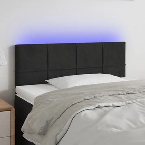 Čelo postele s LED černé 90x5x78/88 cm samet 3121650