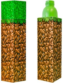 Hranatá láhev na pití Minecraft - motív Ground - 650 ml