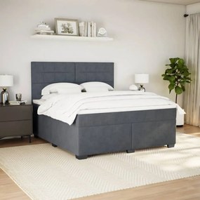 Box spring postel s matrací tmavě šedá 180x200 cm samet 3293279