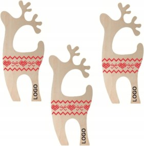 Sada 3 ks Sobí Vánoční dřevěné S Logem Firmy Scandi jelínek Z69
