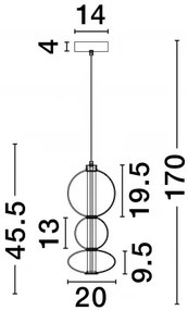LED stmívatelné černé-šedé moderní svítidlo Bally