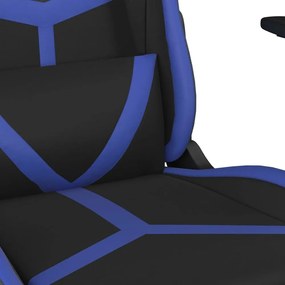 Petromila Herní židle s podnožkou černá a modrá umělá kůže