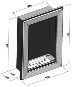 InFire - Vestavěný BIO krb 79x55 cm 3kW černá