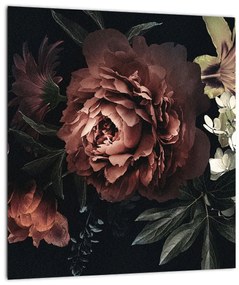 Obraz - Temné květy (30x30 cm)