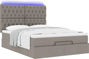 Osmanský rám postele s matrací taupe 140x200cm textil 3314097