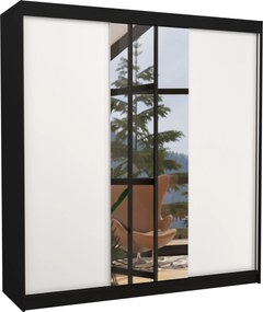 ADRK Furniture Posuvná skříň se zrcadlem SANTIAGO 200 ADRK-SW-SAN-BW-200