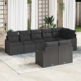 Set pohovek 8 ks Černá polyratan 3346773