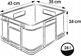 Keeeper Úložný box pro domácnost i dílnu, BRUNO XL, 28L, 43 x 35 x 24 cm, kouřový