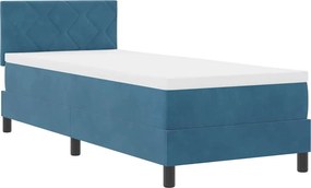 Postel s boxspringem s čelo Tmavě modrá 80 x 200 cm samet 3339204