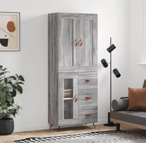 vidaXL Skříň highboard 69,5 x 34 x 180 cm kompozitní dřevo [3199915] Barva: šedá sonoma