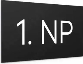 ACCEPT Označení podlaží "1. NP" - stříbrná tabulka - černý popis