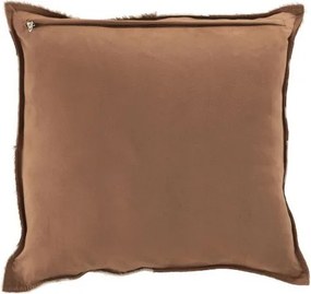 Hnědý kožený polštář s výplní Stich- 39*39*7cm