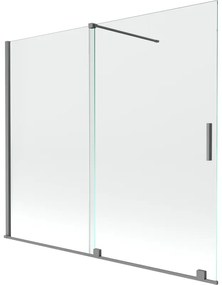 Mexen Velar vana zábrana 2křídlová posuvná 180 x 150 cm, transparentní, gun metal - 896-180-000-01-95