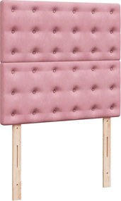 Box spring postel s matrací růžová 100x200 cm samet 3292279