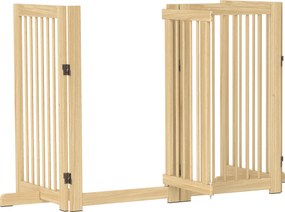 PawHut Bezpečnostní brána pro psy, stojící s nohama, 220 x 91 cm, dřevěná brána pro psy, bezpečnostní brána na schody, dveře, kuchyň, chodbu, 4 panely
