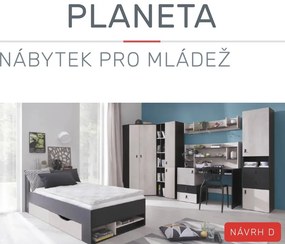 Meblar Sestava Planet D Barva: černý + dvířka dub + béžová