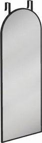 HOMCOM Zrcadlo na zeď 40x110 cm obloukového tvaru s nastavitelnými háčky pro dveře nebo stěnu, černé