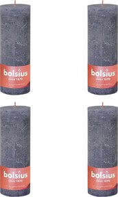 Bolsius Rustikální válcové svíčky Shine 4ks 190x68 mm [440839] Barva: Bouřkově šedá