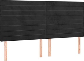 Box spring postel s matrací černá 160x200 cm samet 3132749